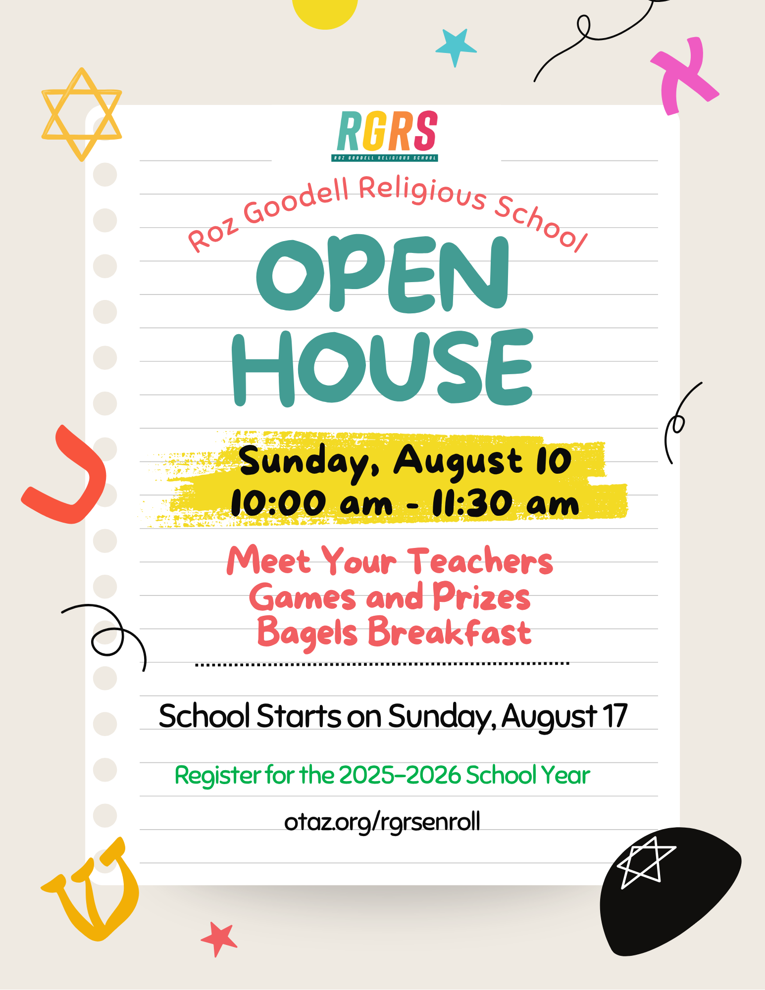 Roz Goodell Religious School Open House - JewishPhoenix