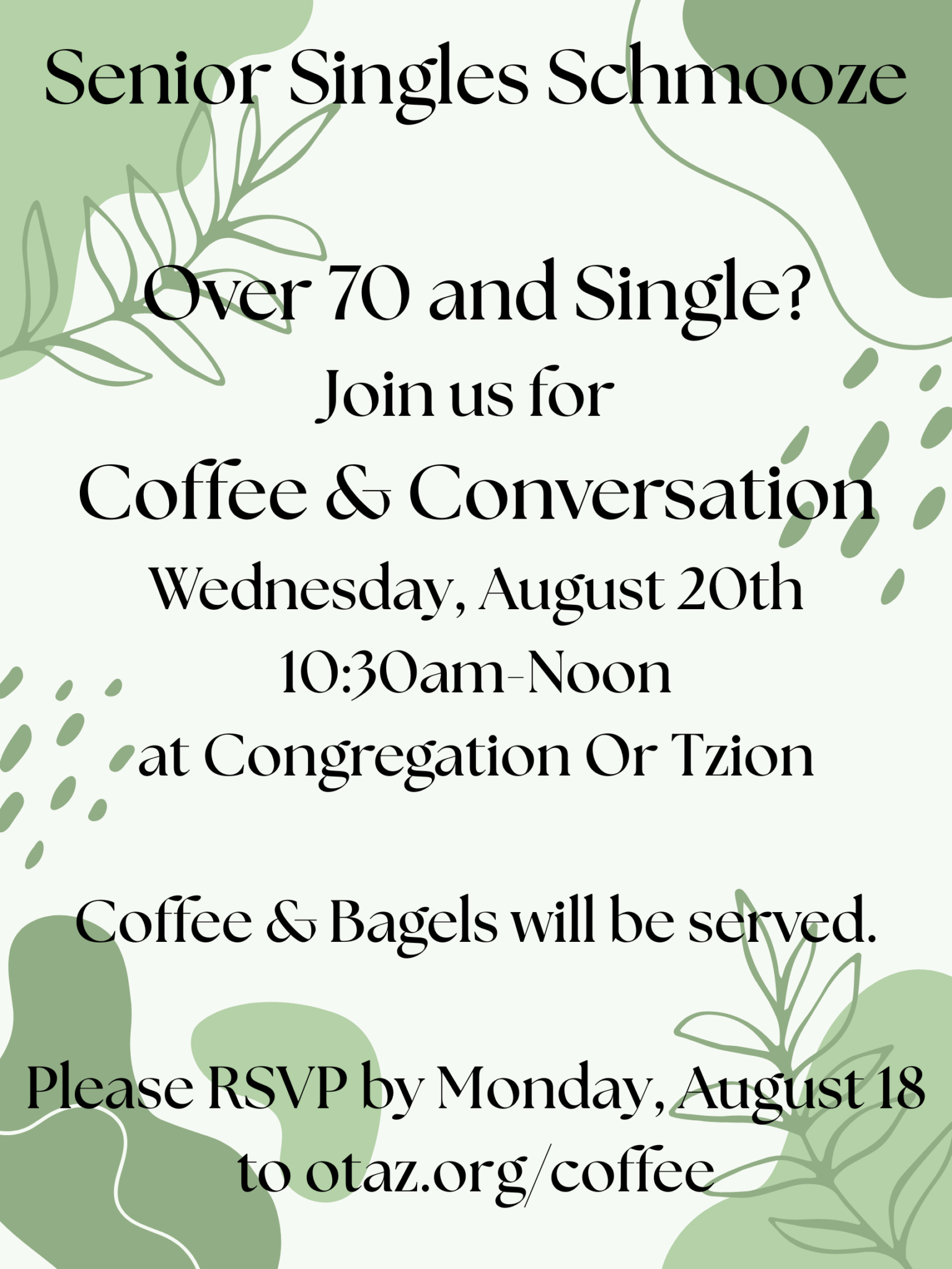 Senior Singles Schmooze - JewishPhoenix