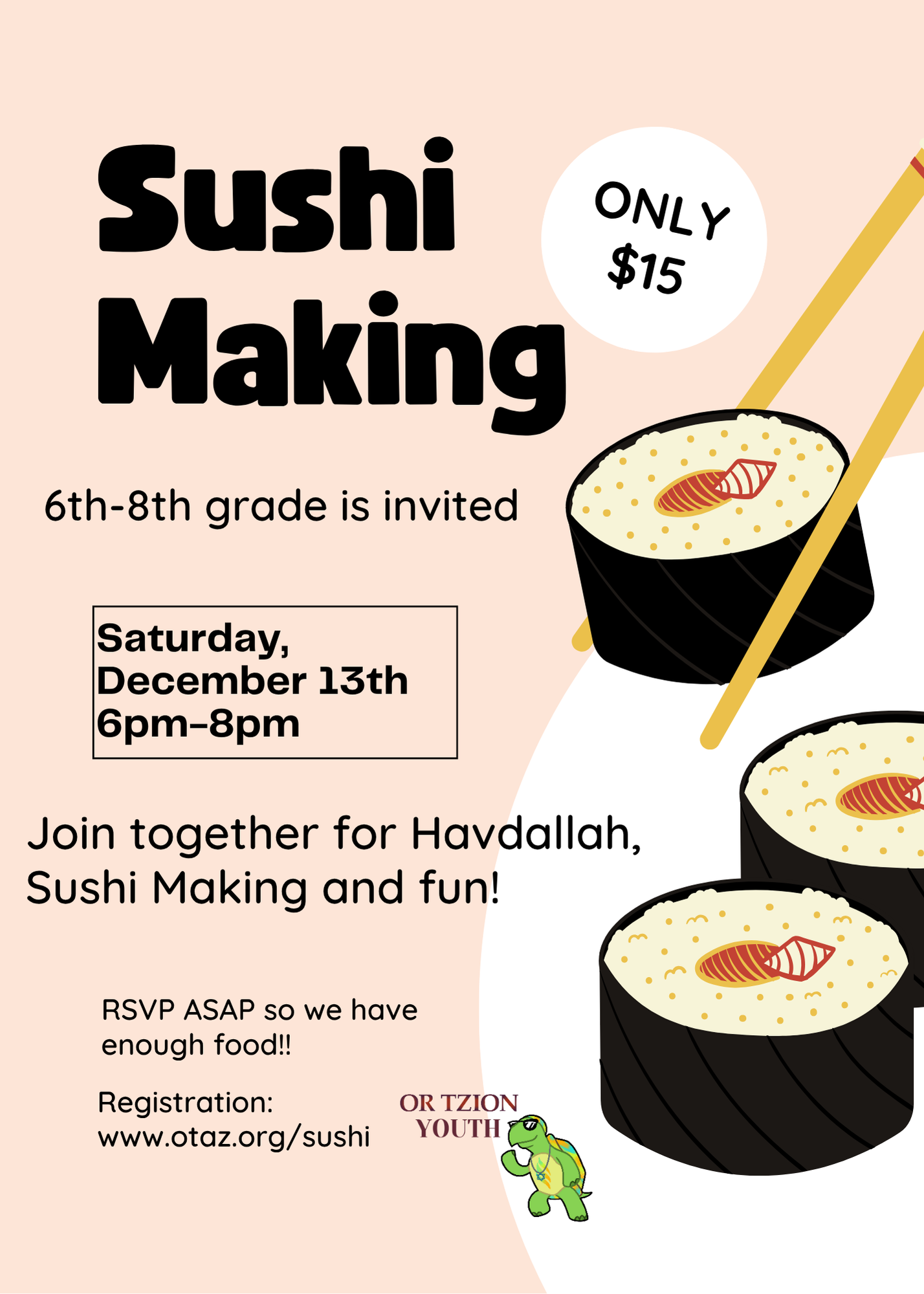 Sushi Making (6th-8th Graders Invited) - JewishPhoenix