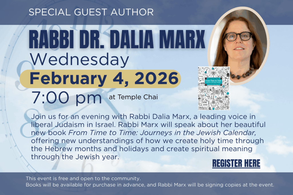 Special Guest Author Rabbi Dr. Dalia Marx at Temple Chai - JewishPhoenix