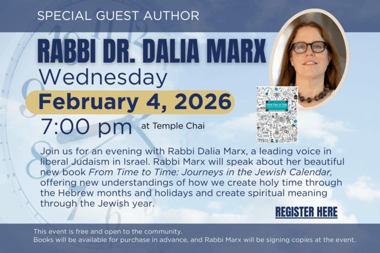 Special Guest Author Rabbi Dr. Dalia Marx at Temple Chai - JewishPhoenix