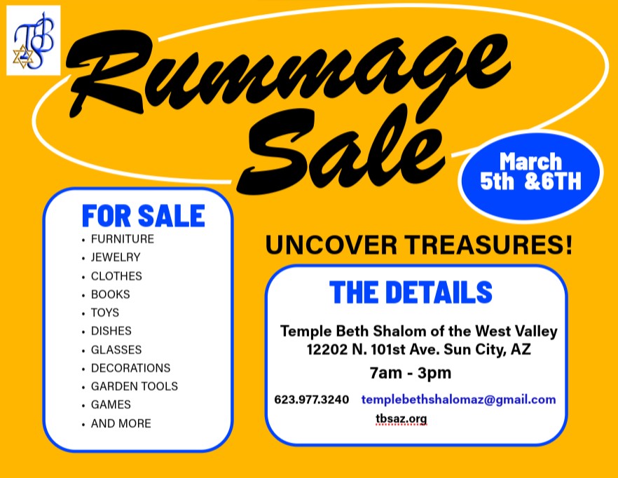 Upscale Rummage Sale - JewishPhoenix